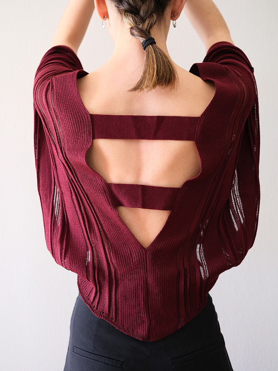 New Archetypes - Knit Top in Bordeaux | Μπλούζες-Τοπ, Πλεκτά, Ρούχα ...